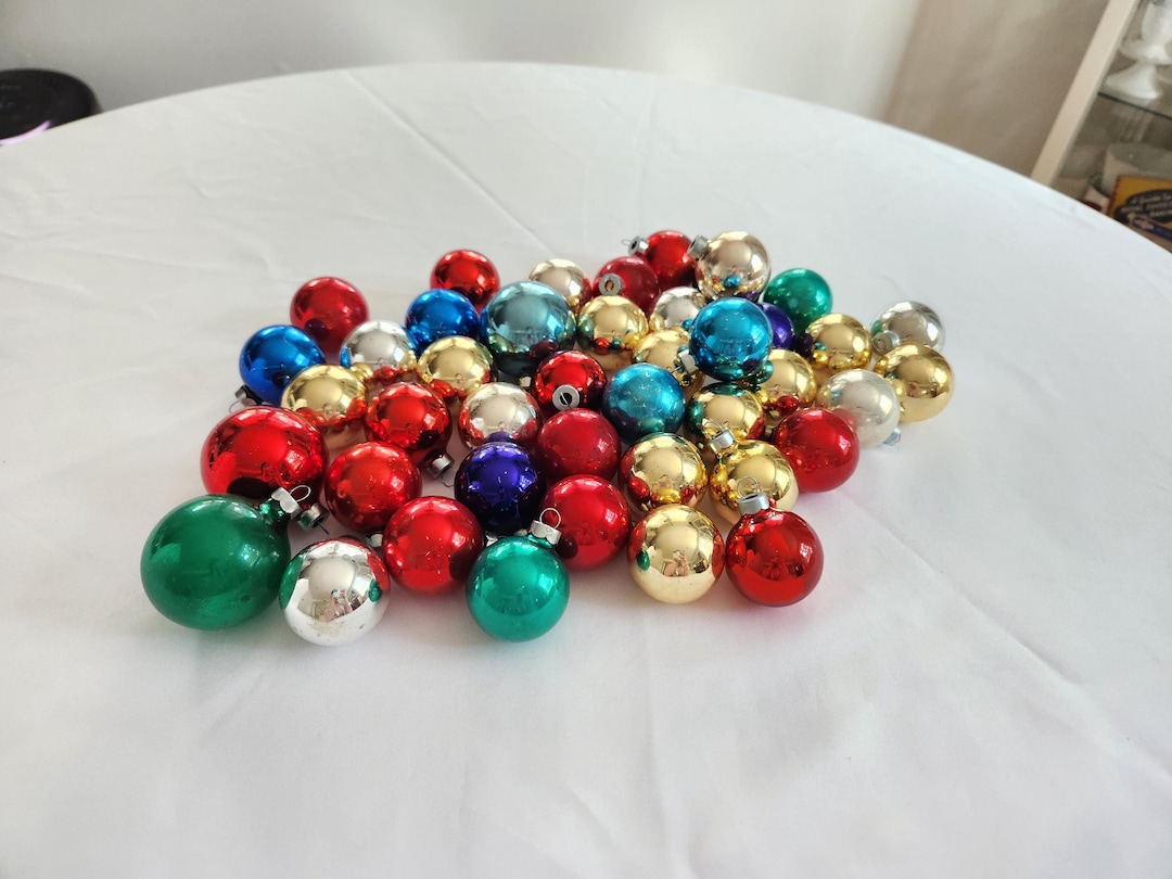 Vintage Rauch Multi Color Metallic Glass Bauble Ornaments - Set of 43 ...
