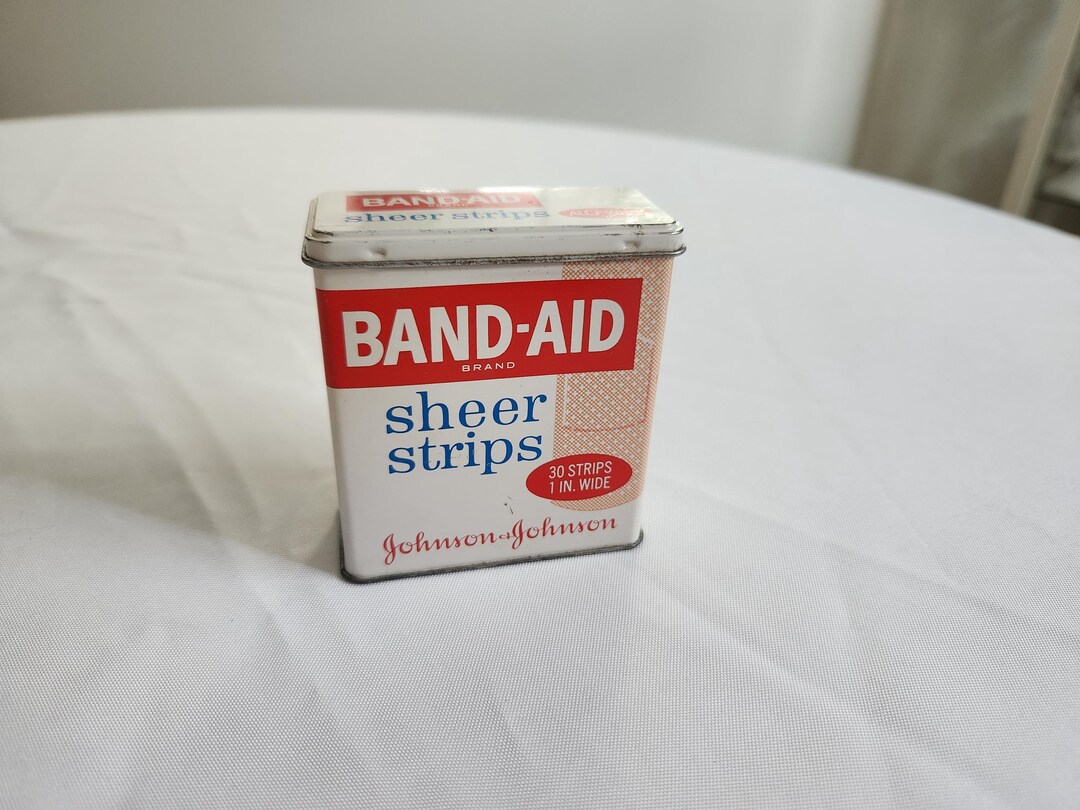 Vintage Band-aid Sheer Strips Bandages Tin --- Retro Johnson & Johnson ...