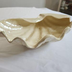 Vintage Lustreware Clamshell Large Ceramic Dish -- Retro Pearlized ...