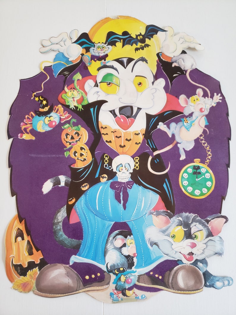 Vintage Goofy Vampire Flocked Character Retro 1980's | Etsy