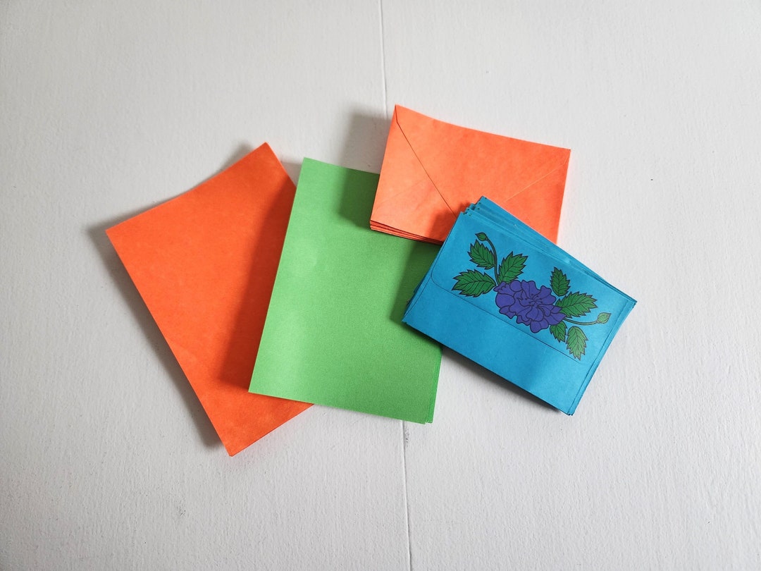 Vintage Neon Colors Letter Writing Paper & Envelope Set --- Retro 1970s ...