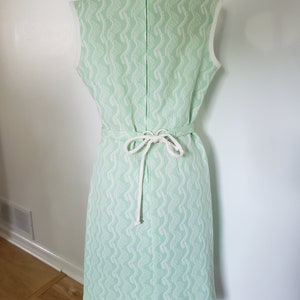 Vintage NPC Fashions Minty Pastel Green & White Waves Babydoll Shift ...