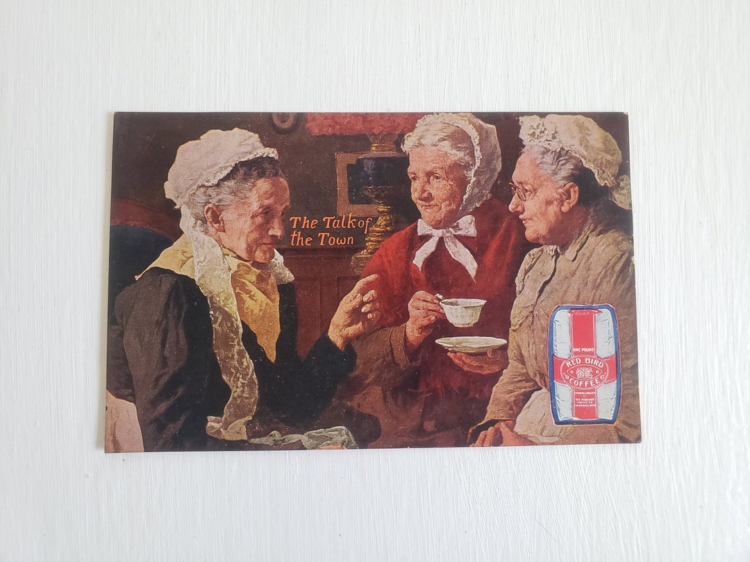 Vintage Red Bird Coffee Advertising Postcard the Talk of the - Etsy