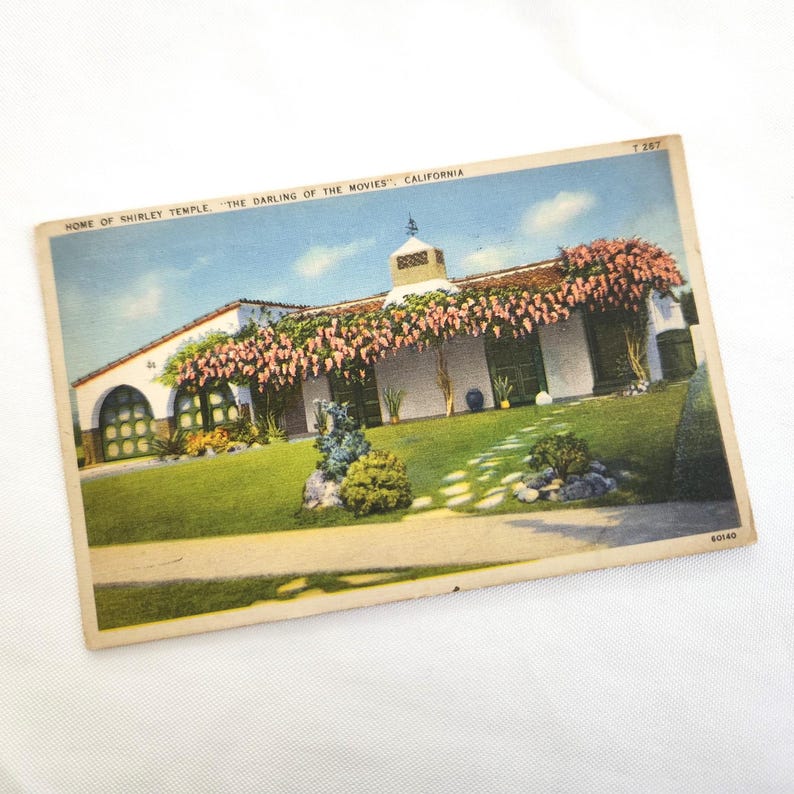 Vintage Home of Shirley Temple Linen Finish Postcard --- Retro 1930s ...