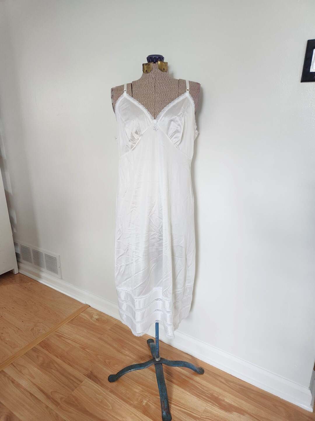 Vintage Sears White Slip Negligee Lingerie Dress --- Retro Simple Women ...