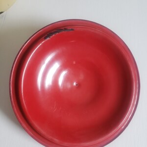 Vintage Red & Cream Yellow Enamel Pot With Lid --- Retro Colorful ...