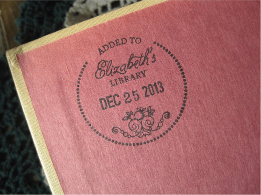 Custom Dated Book Stamp, Ex Libris Stamp, Personalized Book Stamp ...