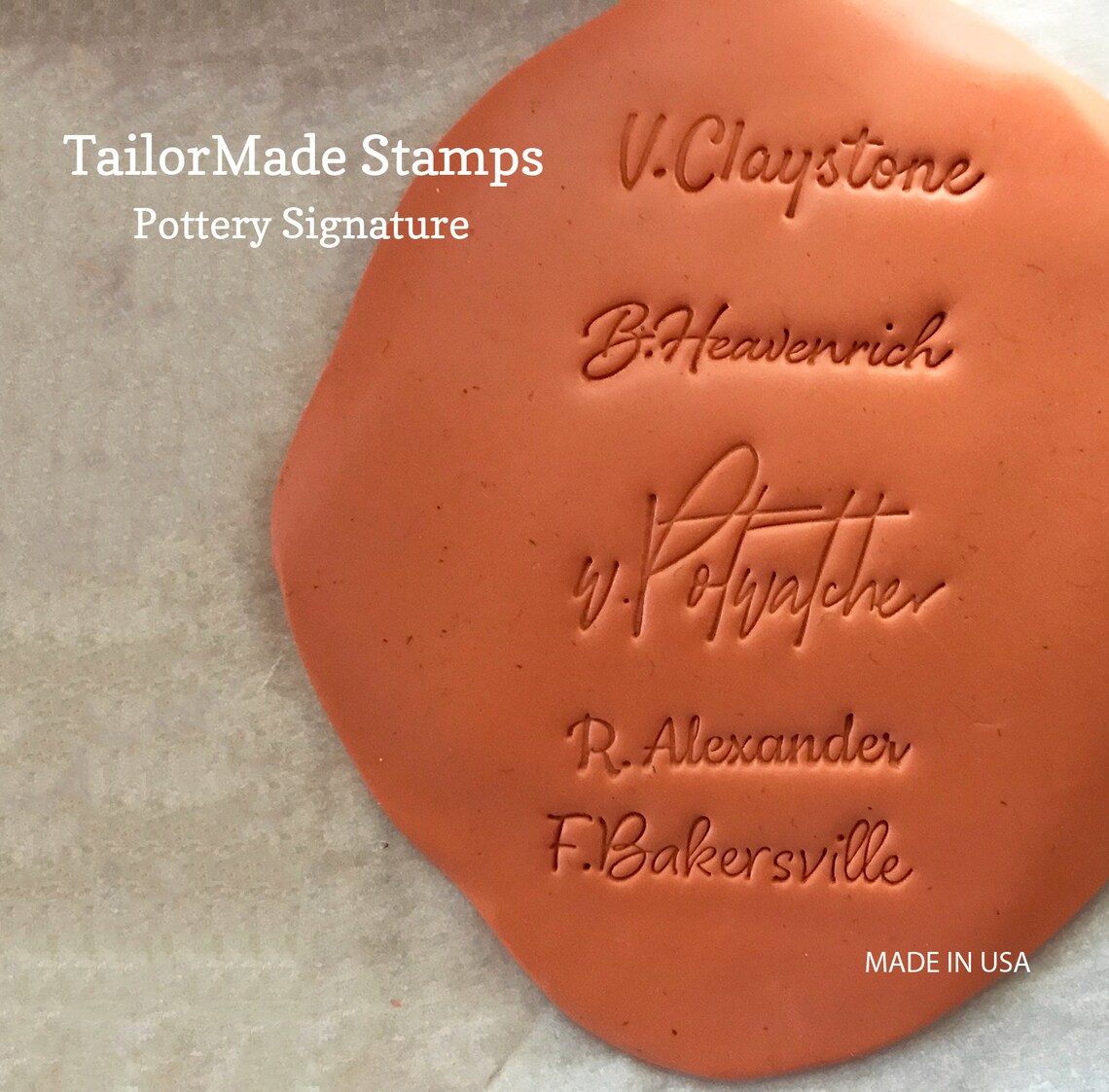 Pottery Signature Stamp Personalized Clay Stamp Ceramic - Etsy