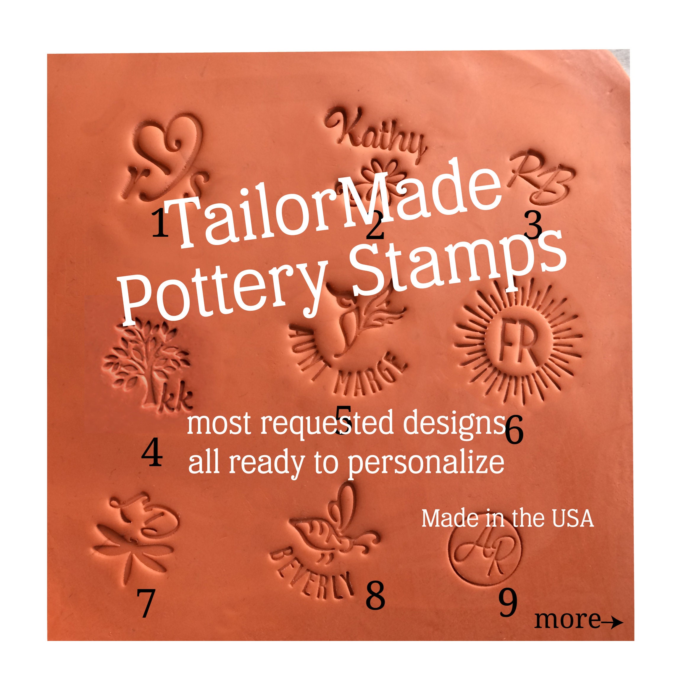 Pottery Signature Stamp Personalized Clay Stamp Ceramic - Etsy