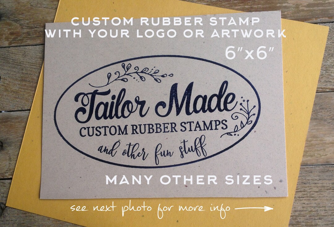 Custom Rubber Stamp, 6 X 6 Stamp, Logo Stamp, Shopping Bag Stamp, Extra ...