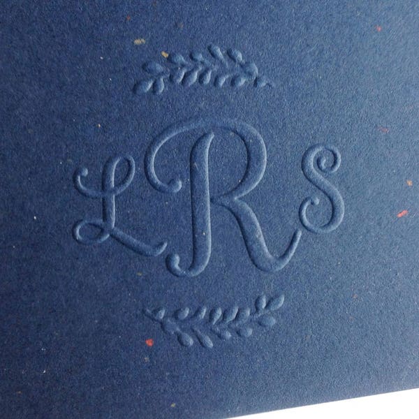 Embossed Monogram - Etsy