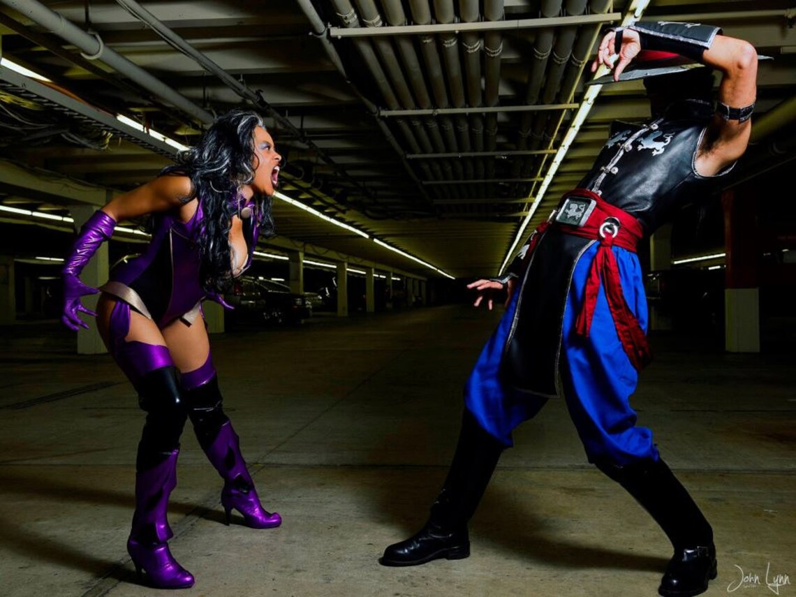 Sindel Mortal Kombat Costume: Lycra Bodysuit, Gloves & Boot Covers - Etsy
