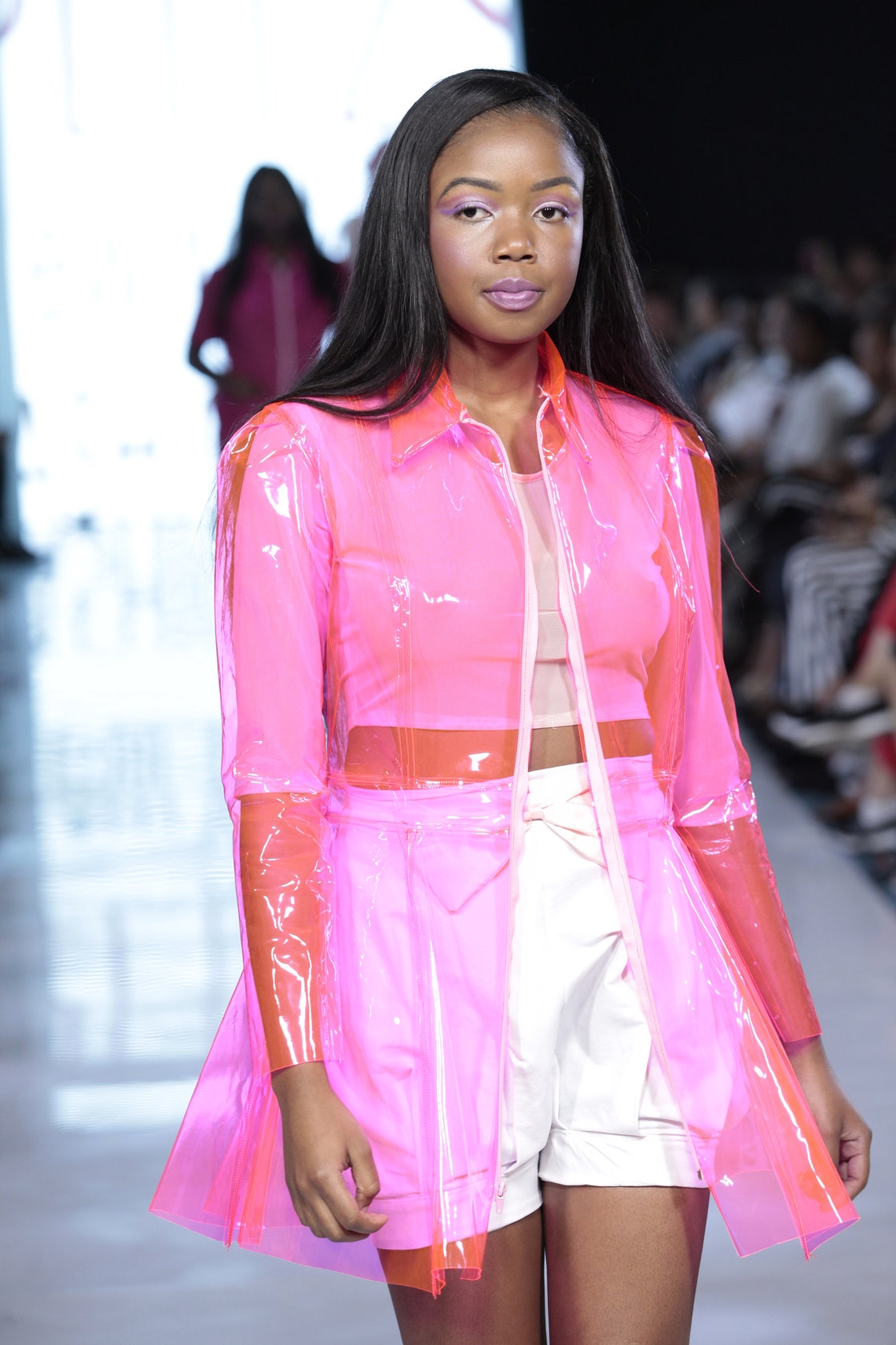 TRANSPARENT RAINCOAT VINYL Raincoat Neon Clear Vinyl Pink - Etsy