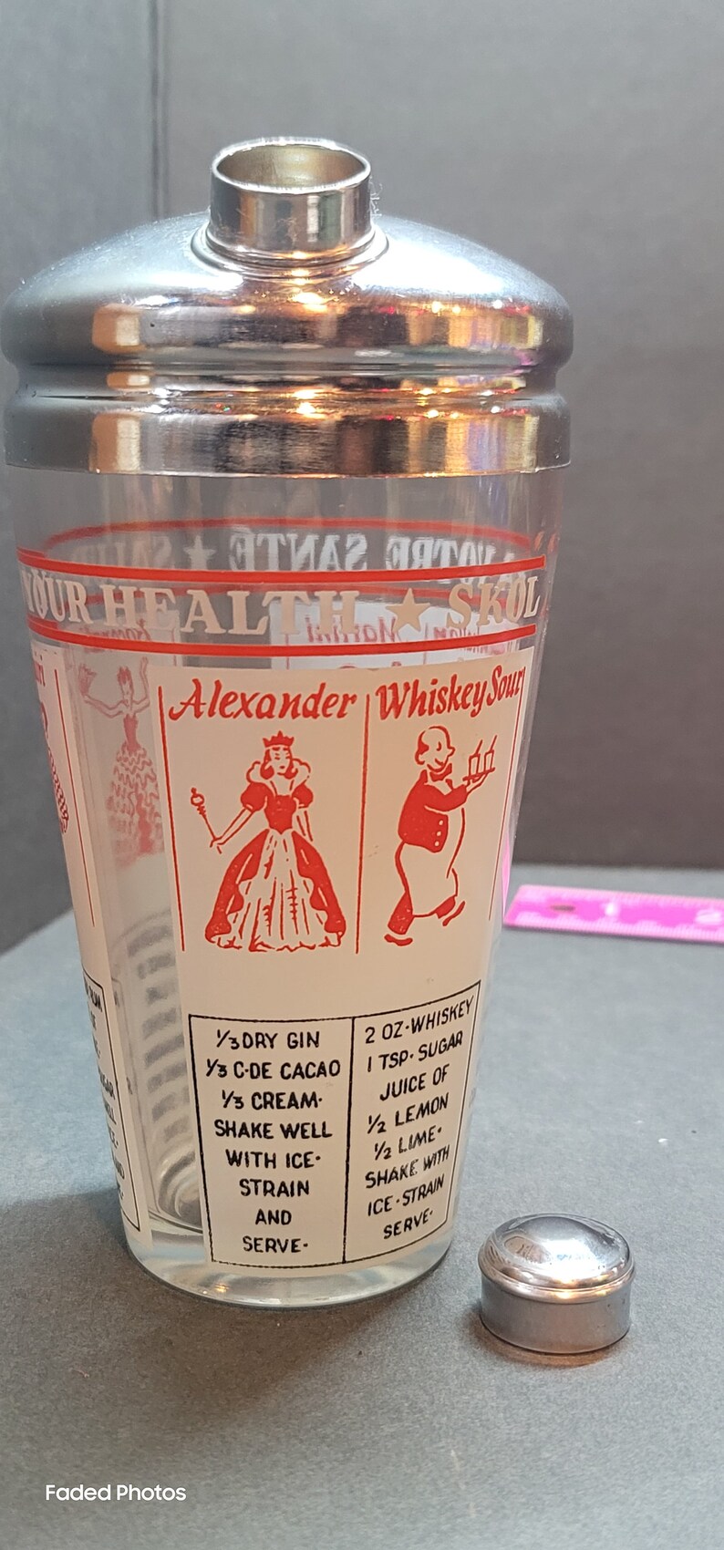 Vintage Cocktail Shaker With Lid Salute to Your Health - Etsy