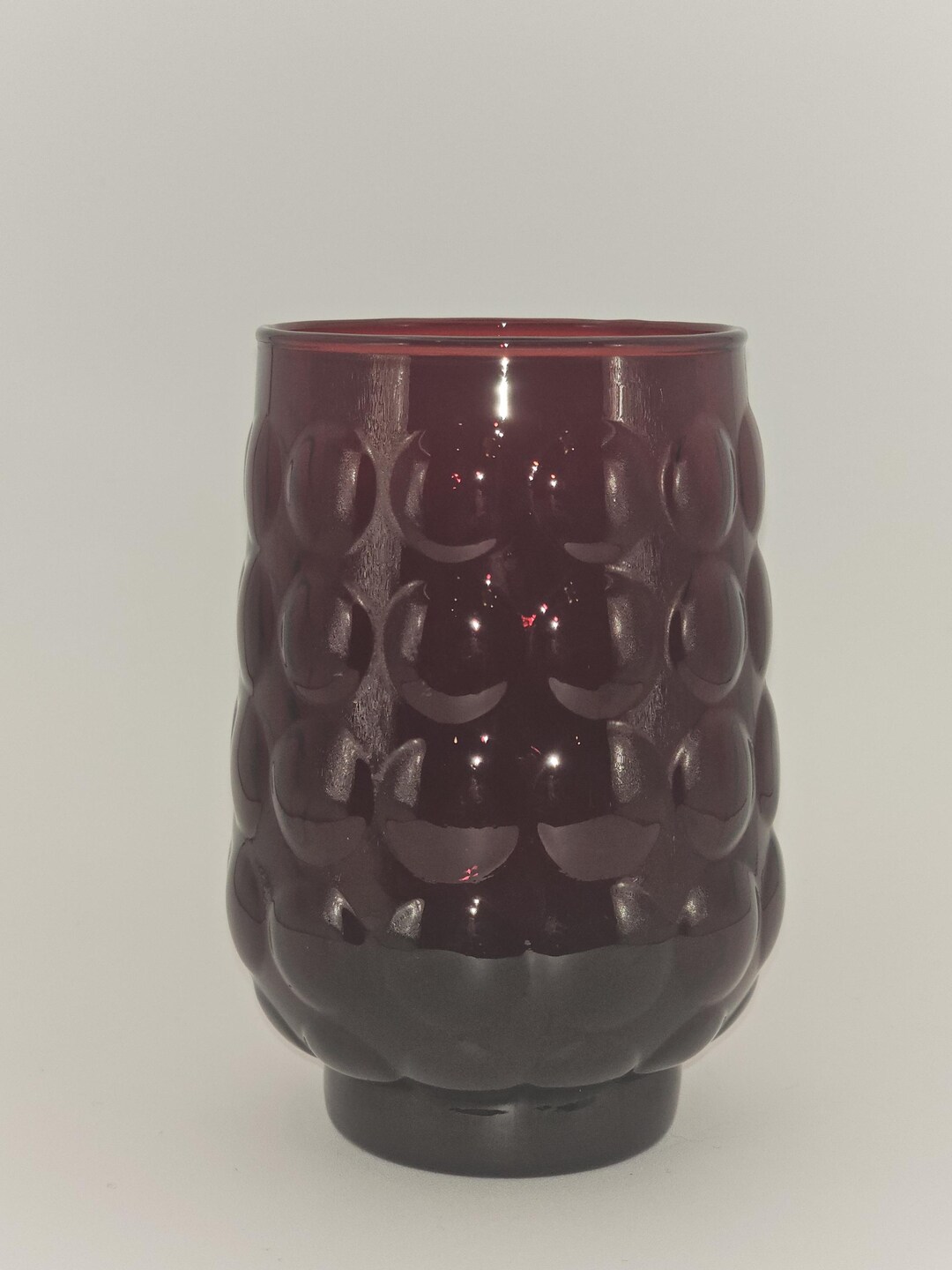 Vintage Anchor Hocking Ruby Red Bubble Glass Tumbers, Drinking Glasses ...