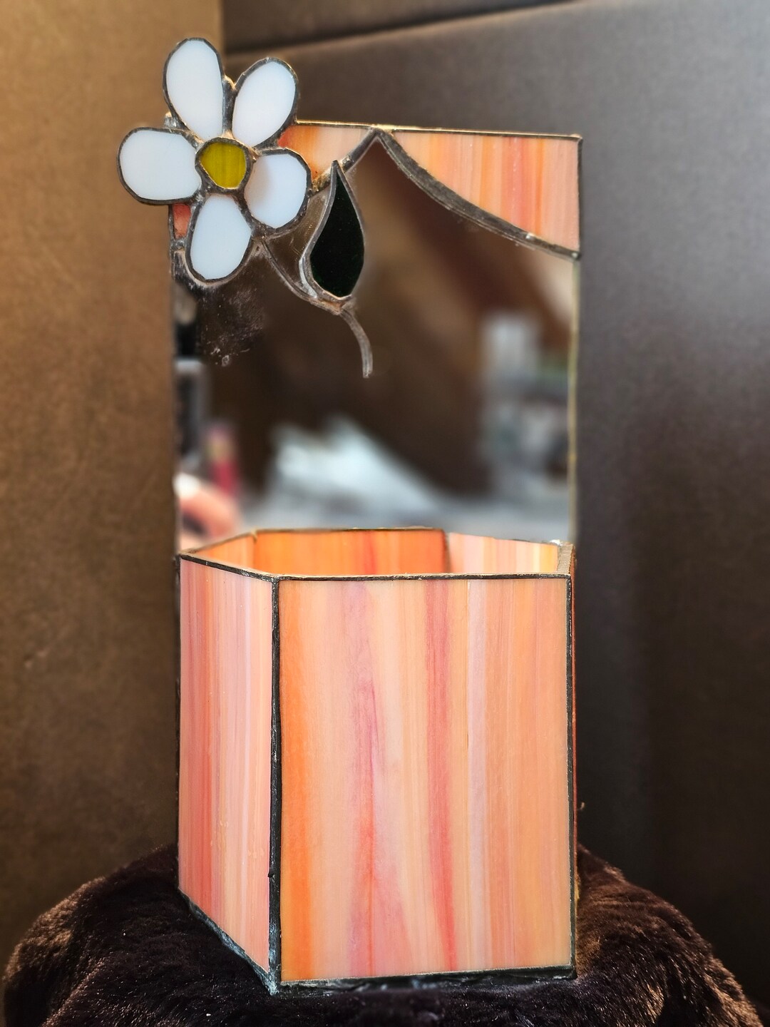 Vintage Stained Glass Planter - Etsy