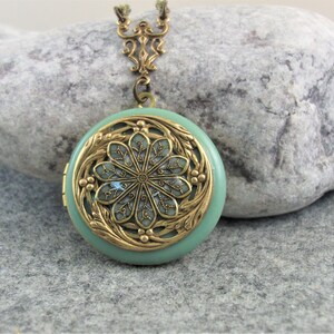 Sage Green Filigree Locket. Gift for Women. - Etsy