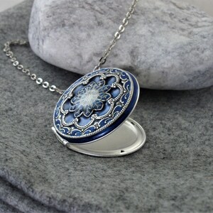 Vintage Style Metallic Blue Locket. Filigree Locket. Gift for Women. - Etsy