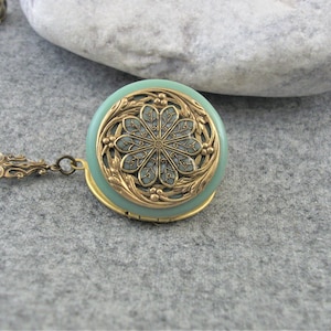 Sage Green Filigree Locket. Gift for Women. - Etsy