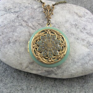 Sage Green Filigree Locket. Gift for Women. - Etsy