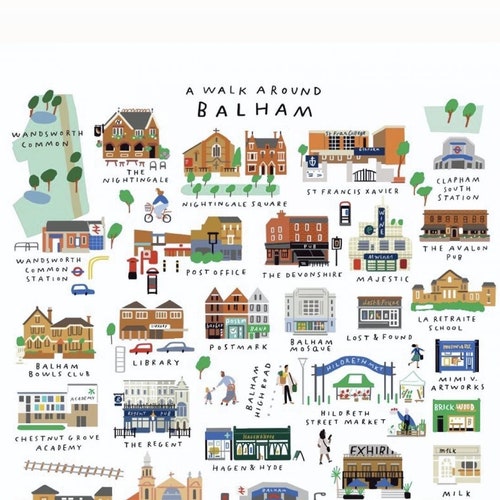 A Walk Around Balham Giclée Art Print | Etsy UK