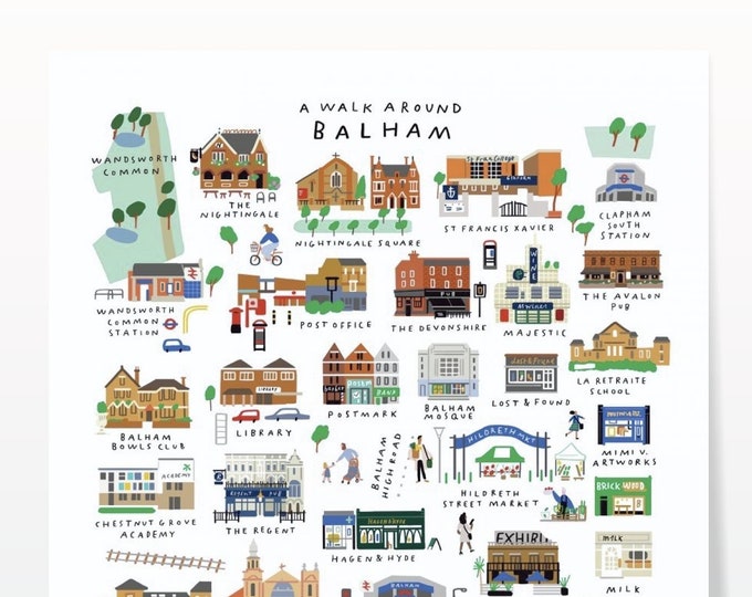 A Walk Around Balham Giclée Art Print | Etsy UK