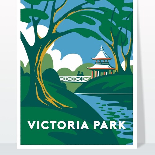 Victoria Park Lake East London Art Print - Etsy