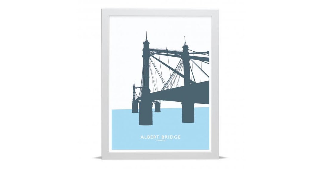 Albert Bridge, London - Travel Poster Art Print - Etsy UK