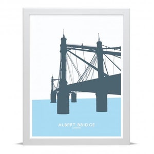 Albert Bridge, London - Travel Poster Art Print - Etsy UK