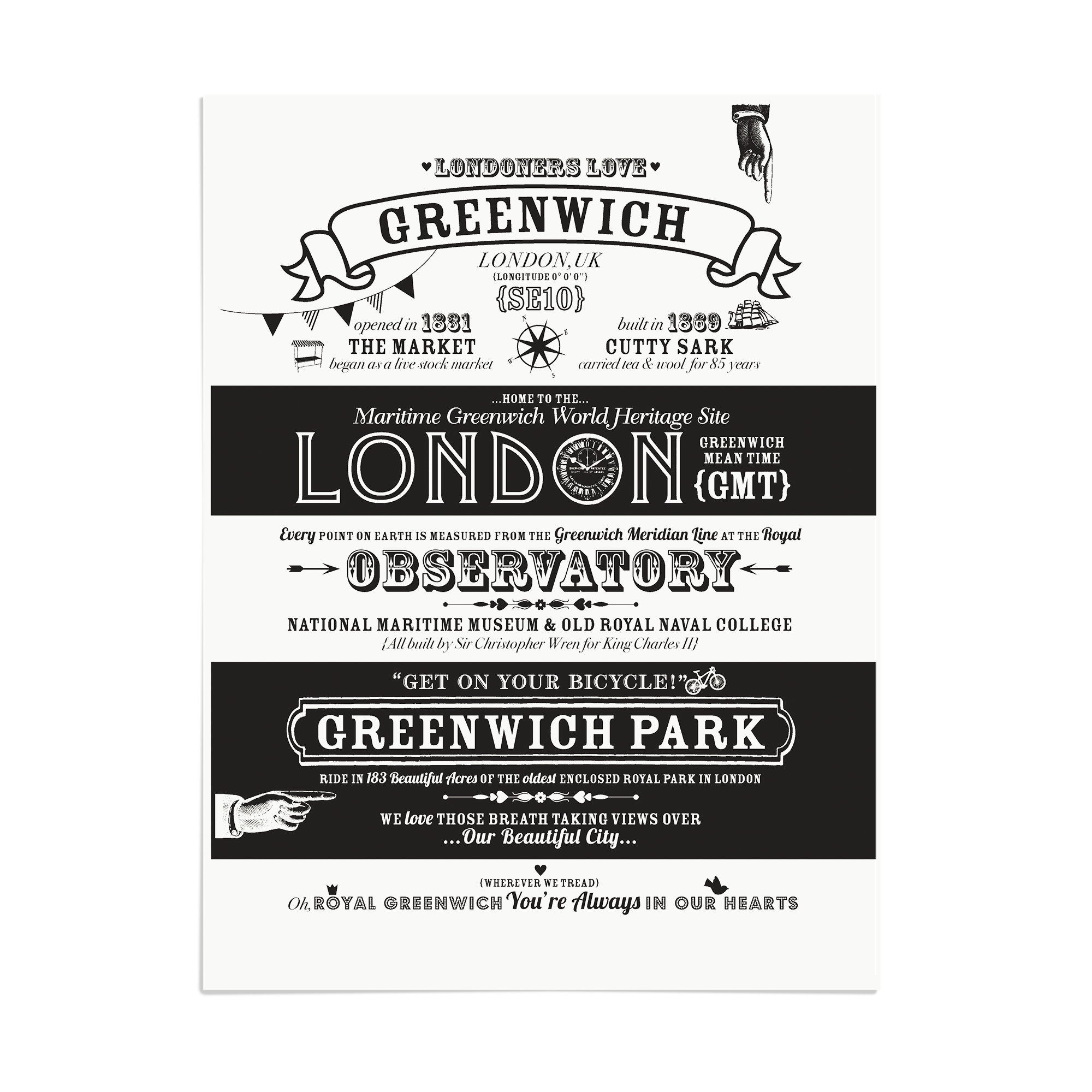 Greenwich Location Facts - Art Print - Etsy UK