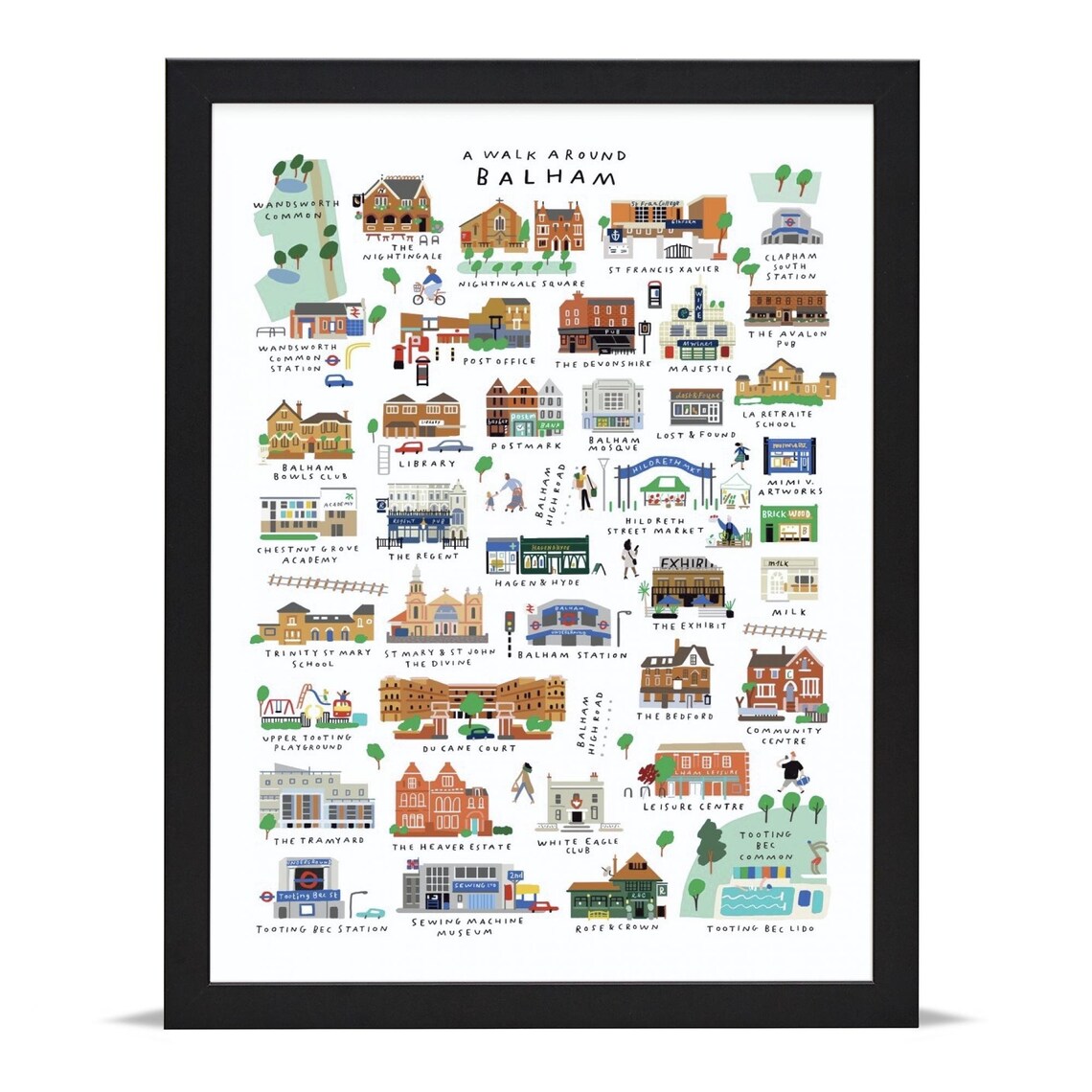 A Walk Around Balham - Giclée Art Print - Etsy UK