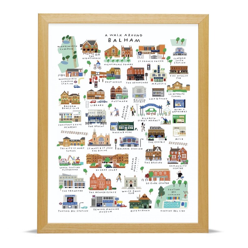 A Walk Around Balham - Giclée Art Print - Etsy UK