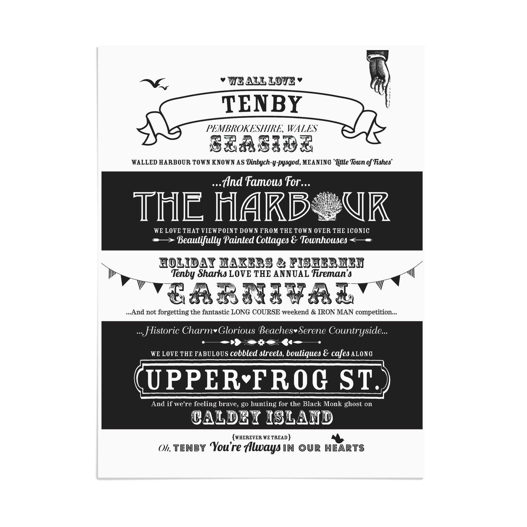 Tenby Location Facts Art Print - Etsy UK