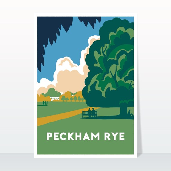 Peckham Rye Travel Poster Art Print | Etsy UK