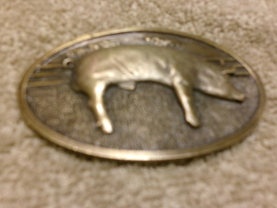 Vintage Pig (hog) Solid Brass Oval Buckle # G-145 by Bergamot Works ...