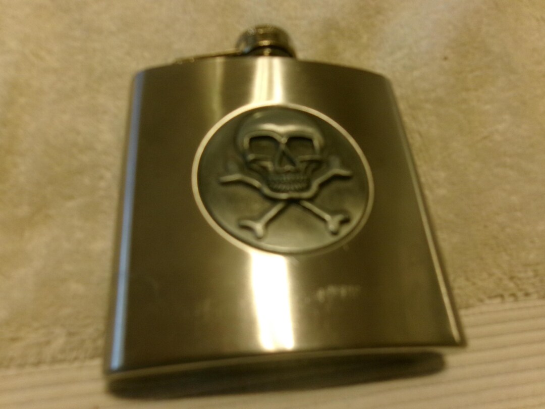 Vintage Skull & Cross Bones S.S. Whiskey Flask 6 Oz. - Etsy
