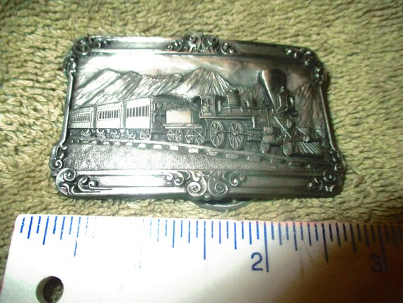 Vintage 1984 Locomotive Train Soild Steel Buckle by S… - Gem