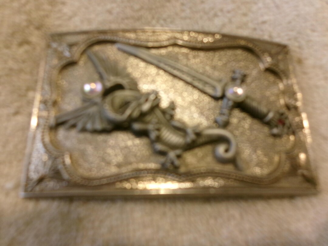Vintage Flying Dragon & Dagger Solid Steel Buckle - Etsy