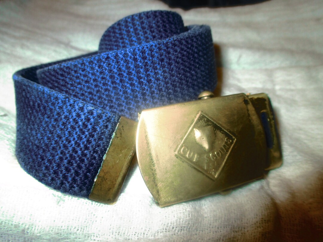 Vintage 1970's & 80's Cub Scout BSA Blue Canvas Belt and Wolf Solid ...