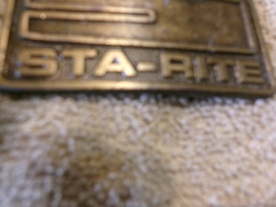 Vintage 1976 STA-RITE Solid Brass Buckle - Gem