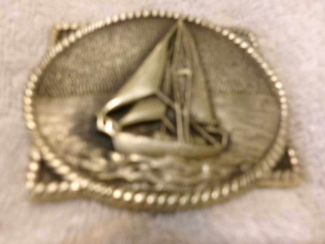 Vintage Sail Boat Solid Brass Buckle by BTS - Etsy