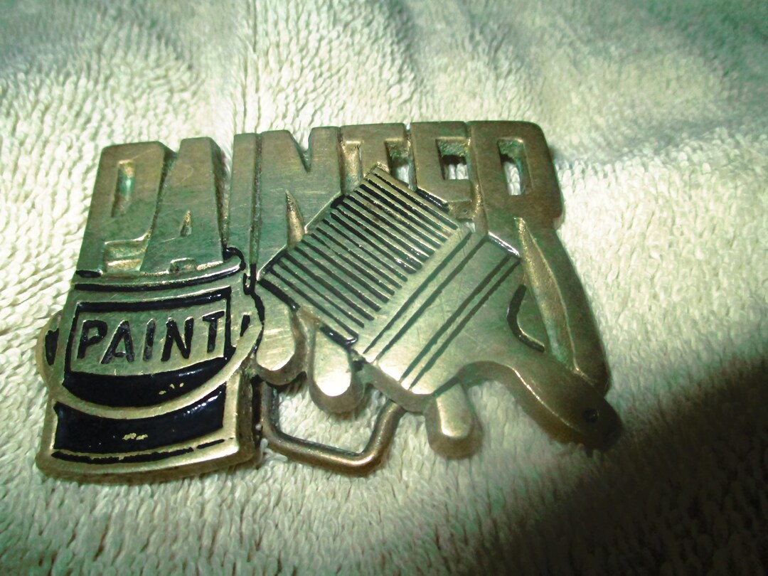 Vintage 1980 Painter "paint" Solid Brass Buckle - Etsy