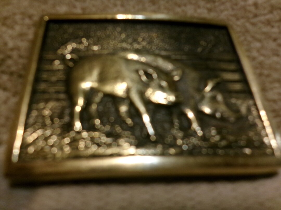 Vintage Two Pigs Solid Brass Buckle by BTS # 2 - Etsy