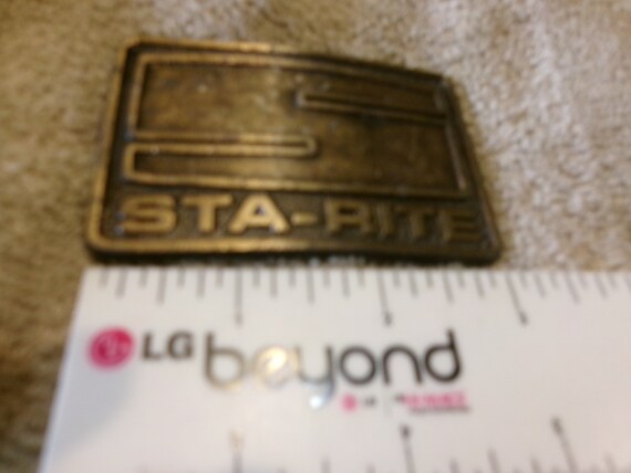 Vintage 1976 STA-RITE Solid Brass Buckle - Gem