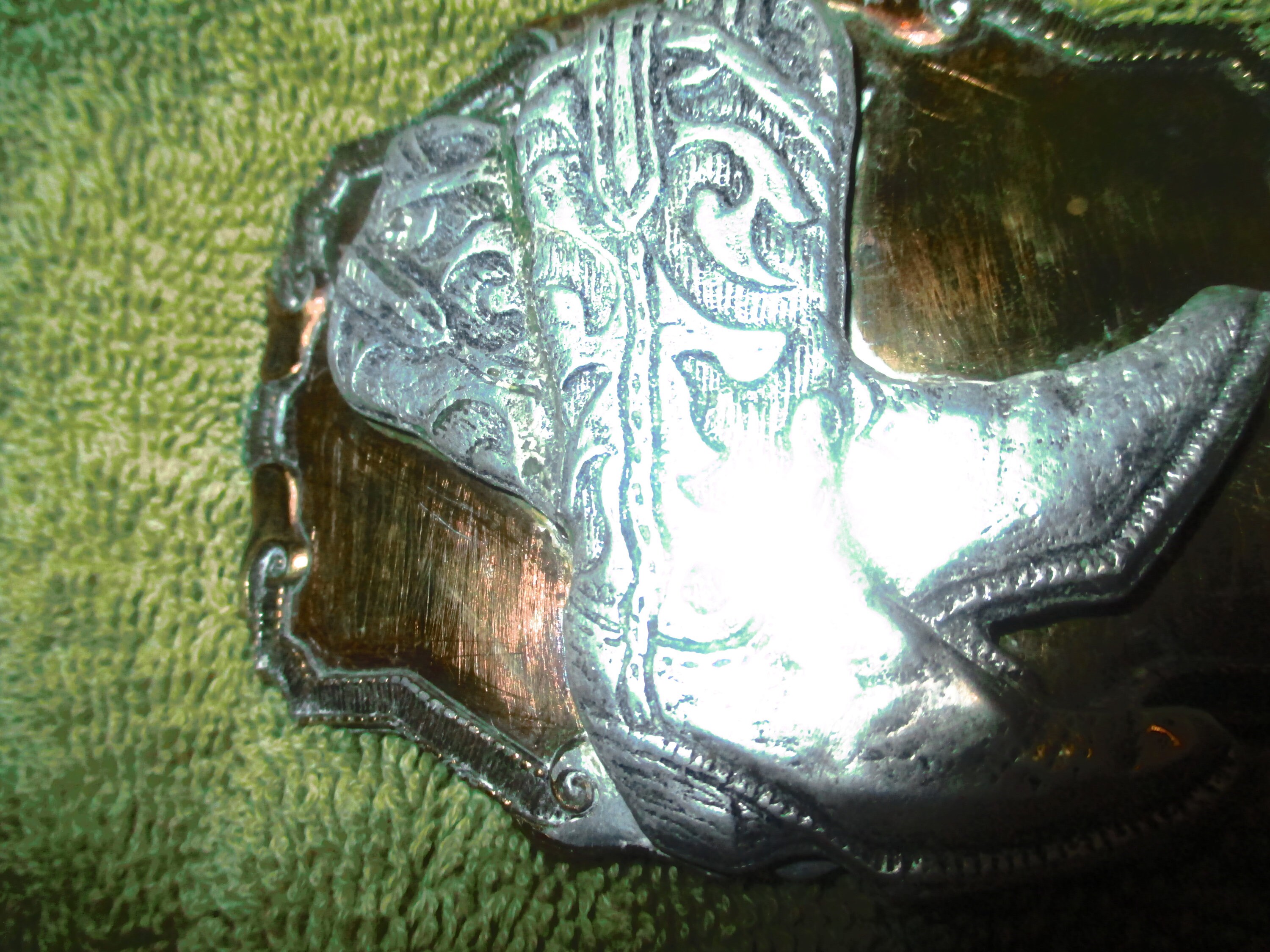 Vintage Silver-tone Cowboy Boot Buckle on Gold-tone Background - Etsy UK