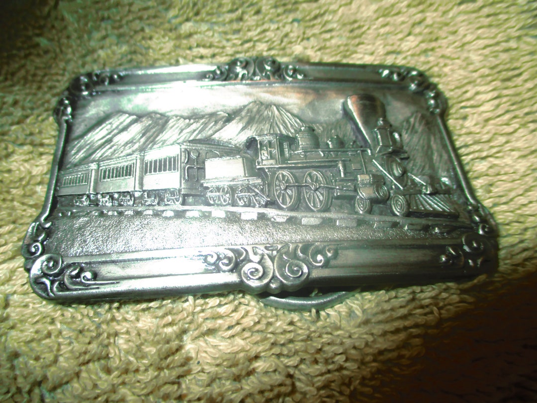 Vintage 1984 Locomotive Train Soild Steel Buckle by Siskiyou Buckle Co. - Etsy