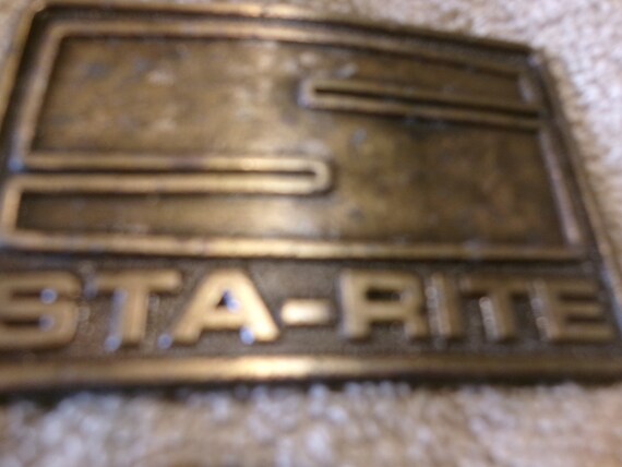 Vintage 1976 STA-RITE Solid Brass Buckle - Gem