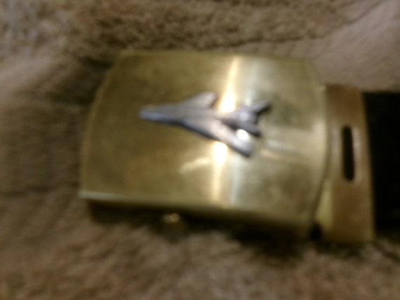 Vintage Military Style Solid Brass Buckle and Black B… - Gem