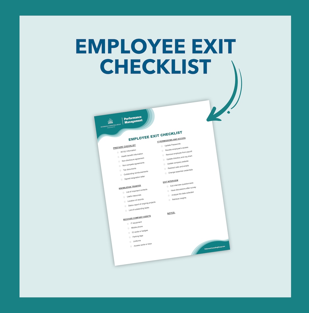 Customizable Employee Exit Checklist Digital Download - Etsy