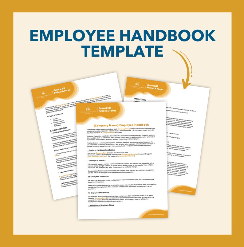 Customizable Employee Handbook Template Digital Download - Etsy